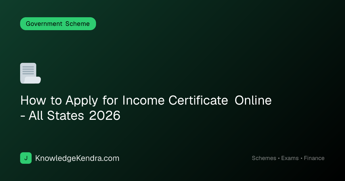 How to Apply for Income Certificate Online - All States 2026 ...